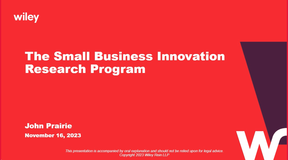 The Small Business Innovation Research Program: Wiley