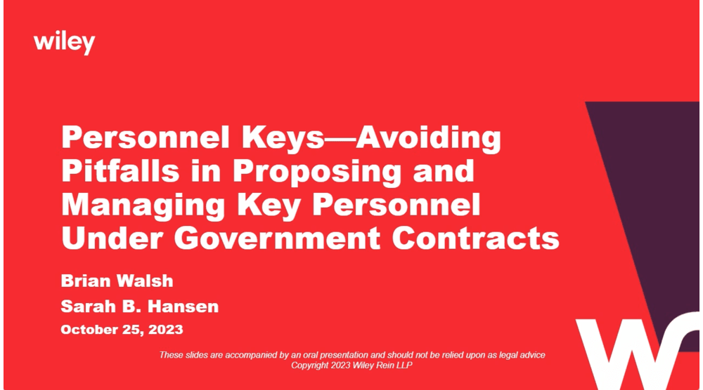 Personnel Keys - Avoiding Pitfalls in Proposing and Managing Key ...